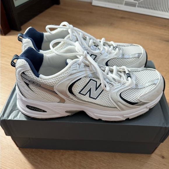 New Balance | Shoes | New Balance 53 White Silver Navy | Poshmark